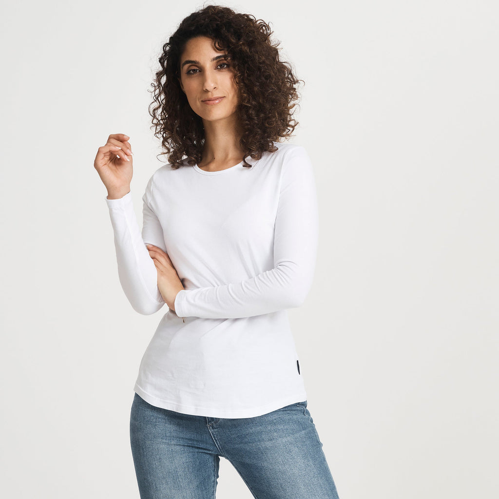 Women's Organic Cotton LS Crew T-shirt | Citizen Wolf